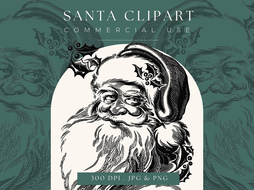 Santa Claus Clipart Image, Christmas Graphic, Digital Download, Digital ...