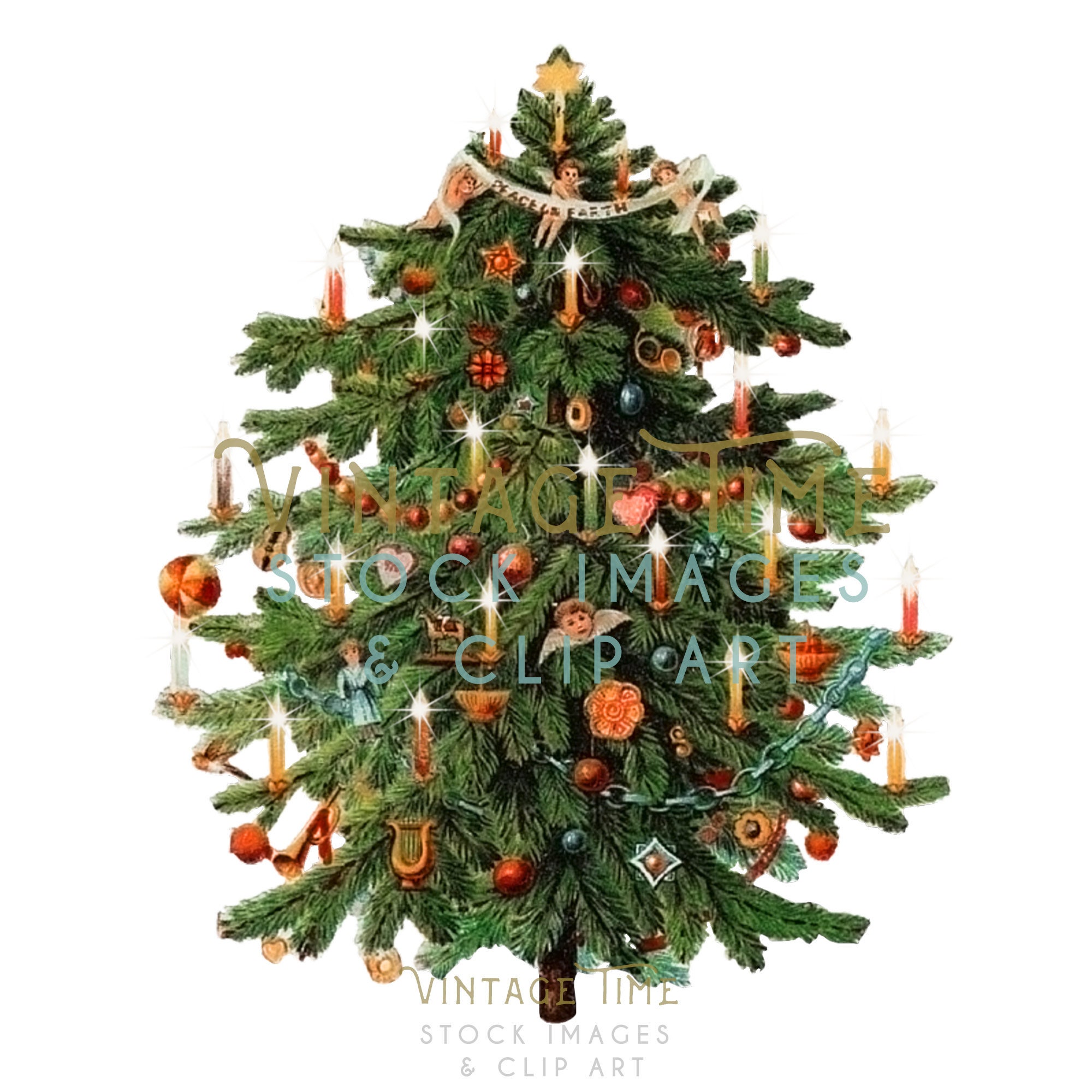 Christmas Tree Clipart Image, Christmas Graphic, Digital Download ...