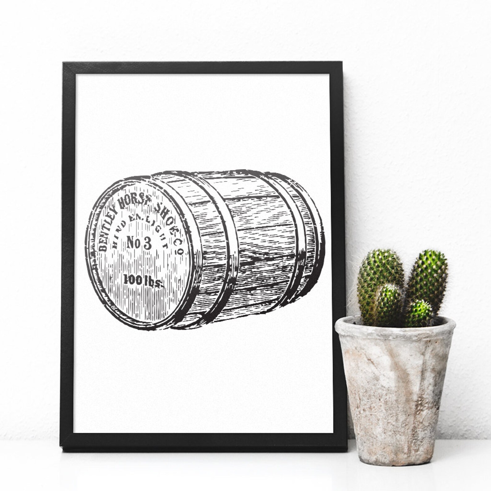 Vintage Barrel Clipart Image, Instant Download, Barrel Print, Barrel ...