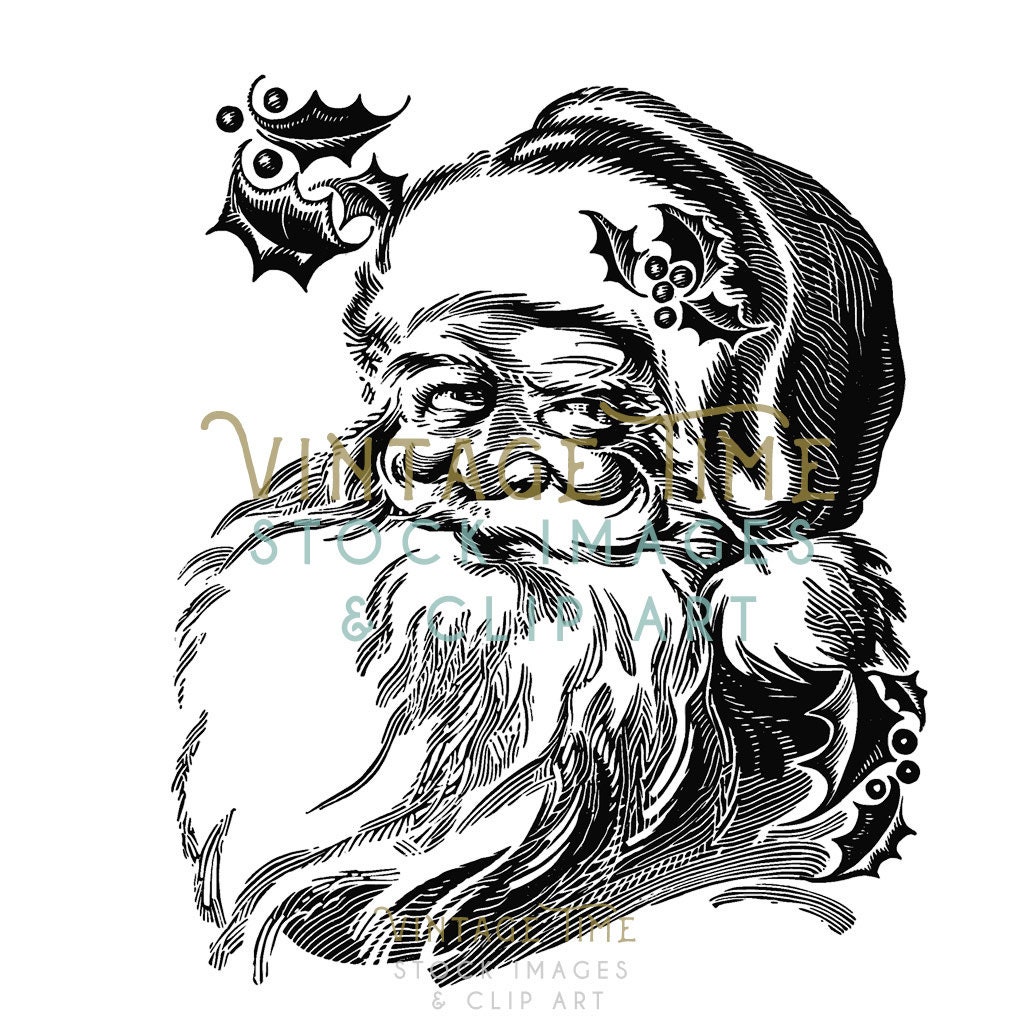 Santa Claus Clipart Image, Christmas Graphic, Digital Download, Digital ...
