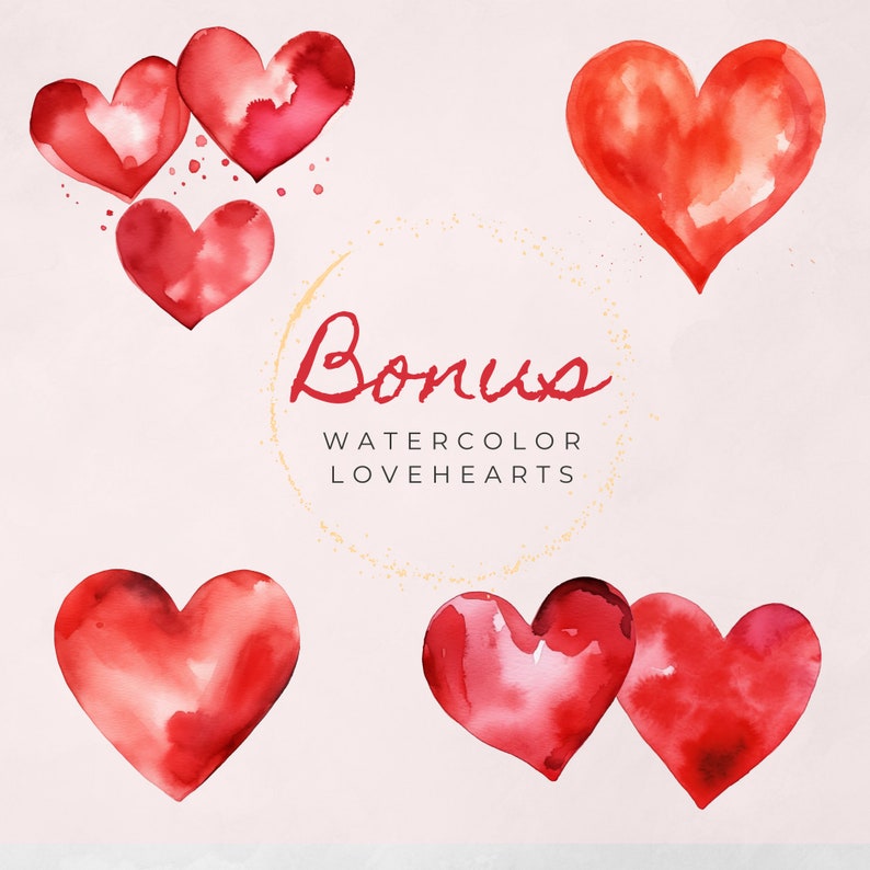 Valentine Png Mail Clipart Watercolor Valentines Day Clipart Bundle ...