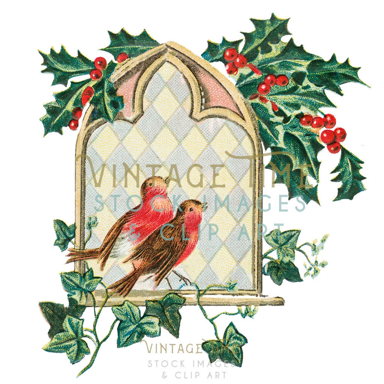 Christmas Robins Clipart Image, Christmas Graphic, Digital Download ...