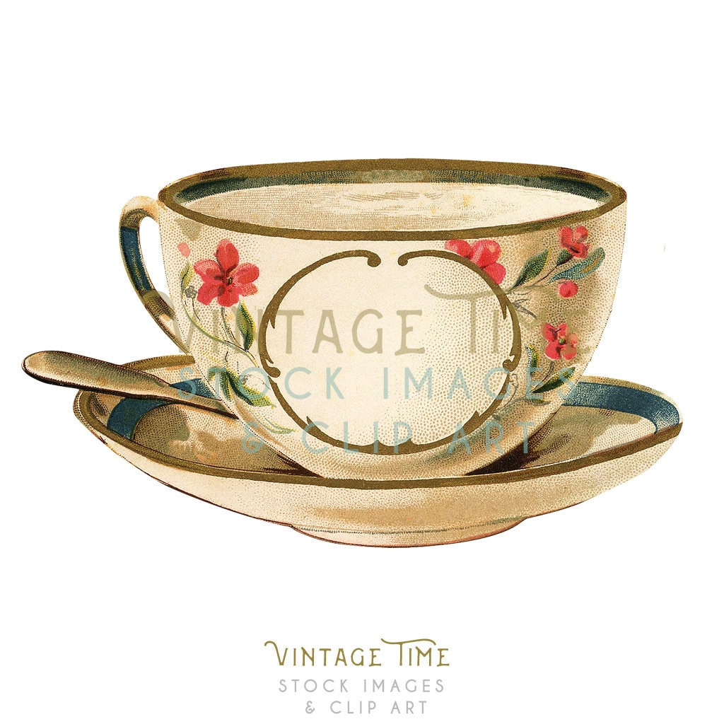 Teacup Clipart, Instant Download, Teacup Printable, Tea Cup Clip Art ...