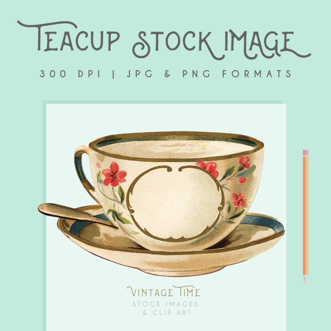 Teacup Clipart, Instant Download, Teacup Printable, Tea Cup Clip Art ...