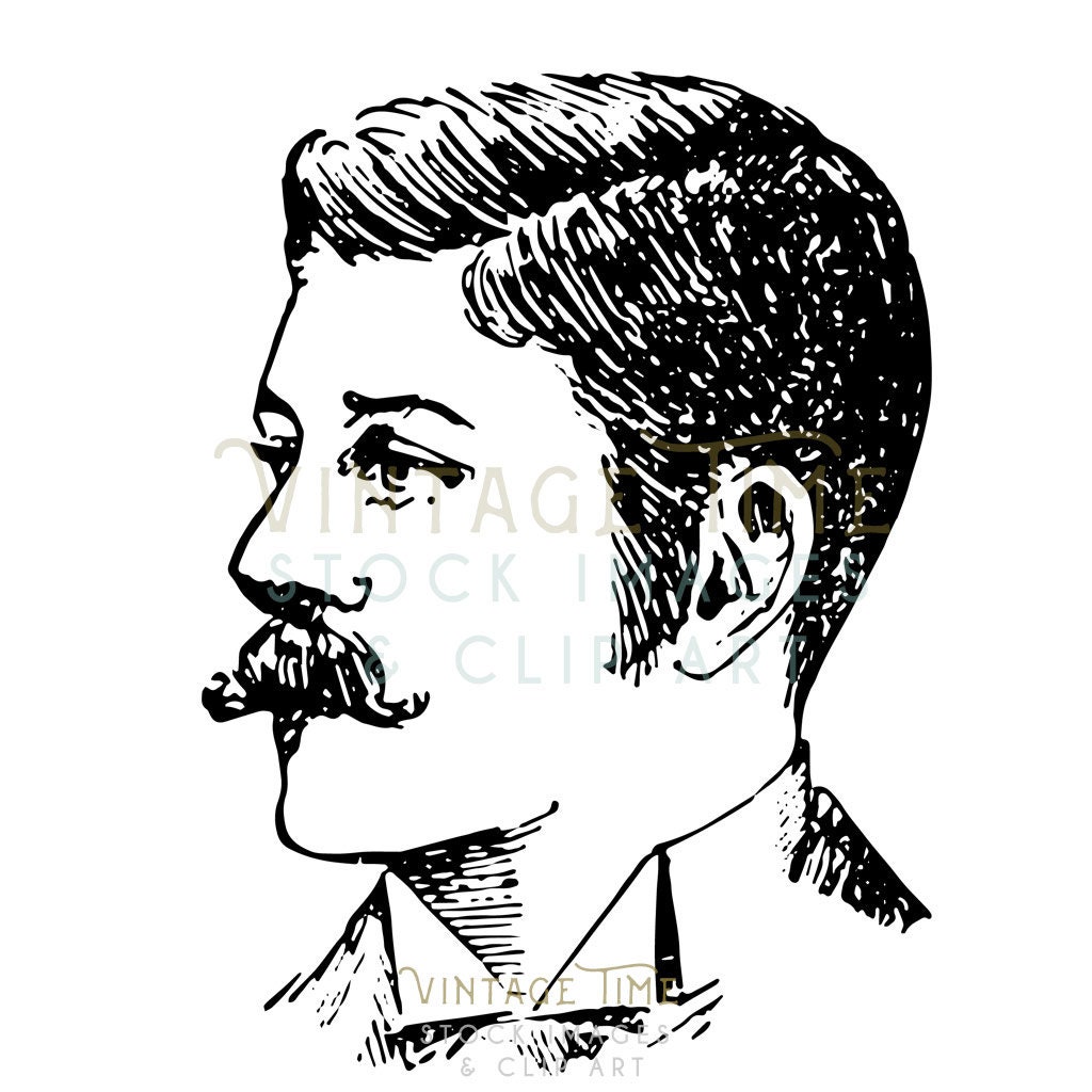 Clipart Man, Gentleman, Moustache, Digital Clipart, Digital Download ...