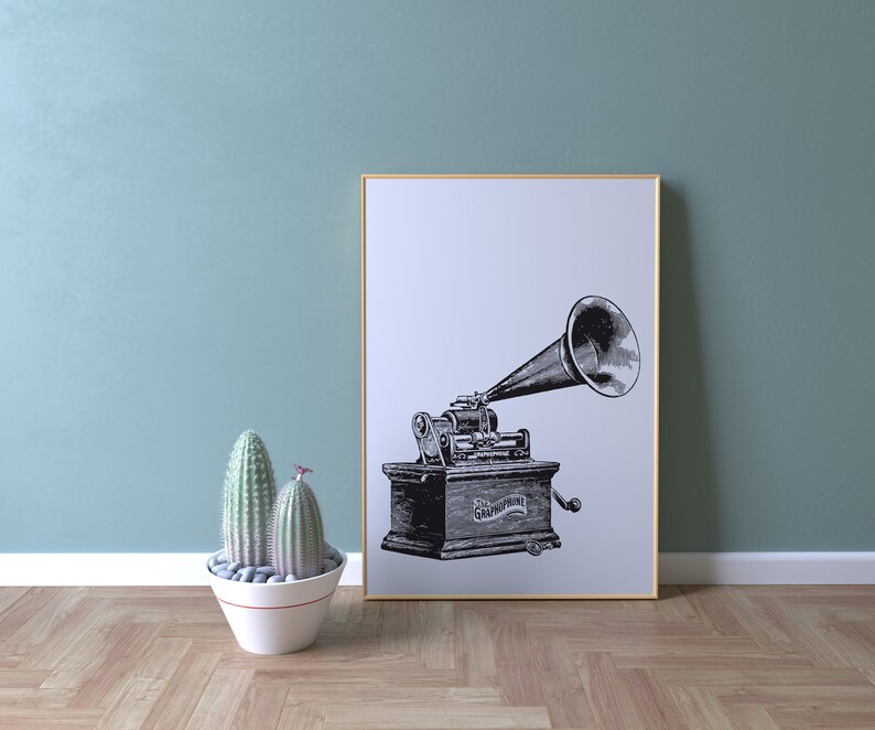 Gramophone Clipart Image, Instant Download, Digital Clip Art, Home ...