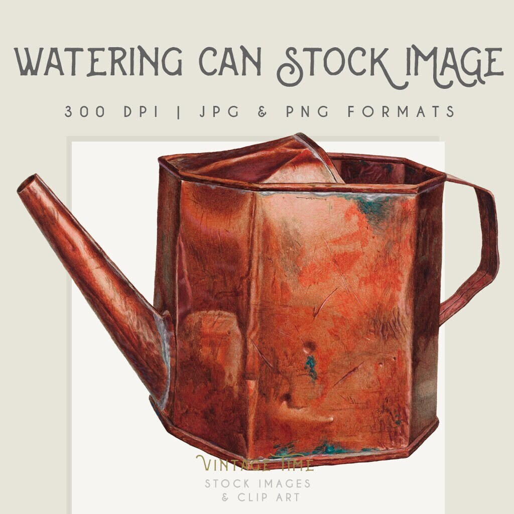 Watering Can Clipart Stock Image, Digital Download, Instant Download ...