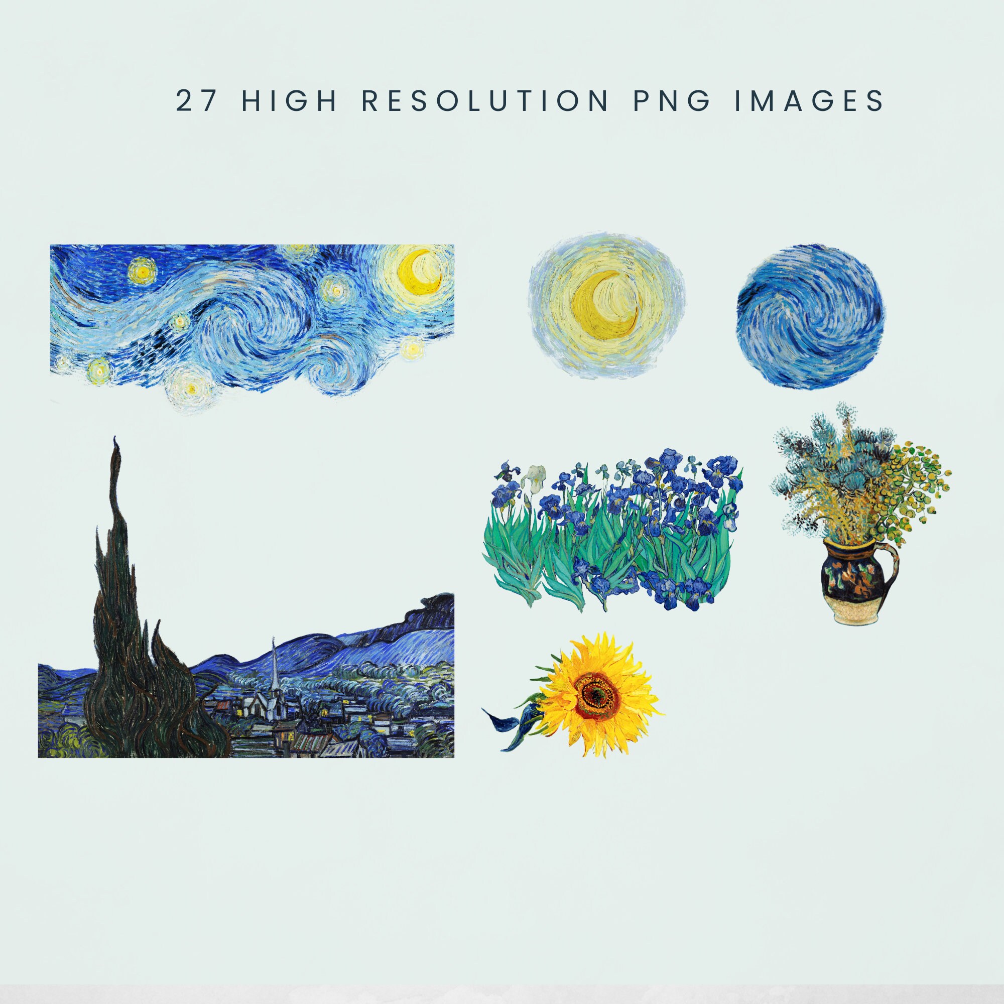 Van Gogh Clipart | Van Gogh Style | Starry Night | Van Gogh Png | Art ...