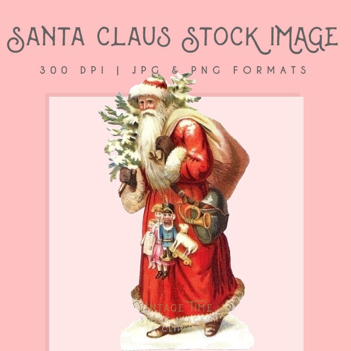 Vintage Santa Claus Clipart Image Christmas Graphic Digital | Etsy