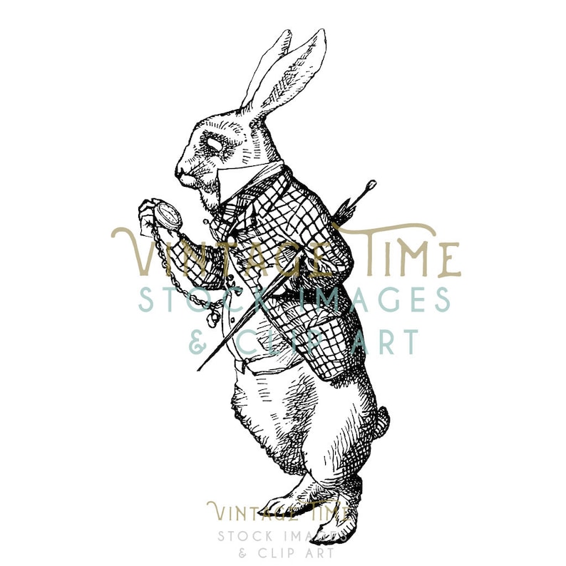 Clipart Alice in Wonderland Rabbit, Rabbit Clip Art, Rabbit Printable ...