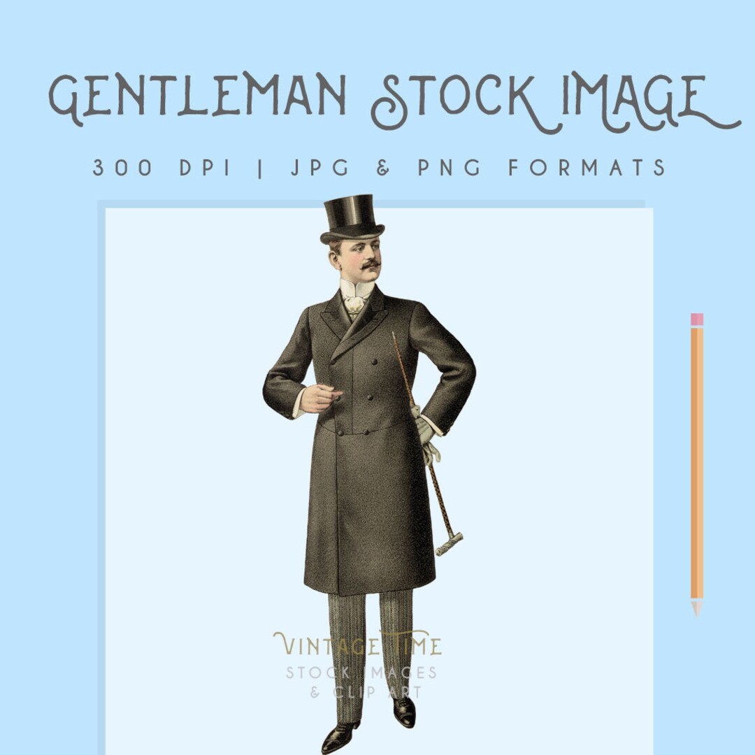 Vintage Dapper Gentleman Illustration Clip Art 300dpi Printable Art ...