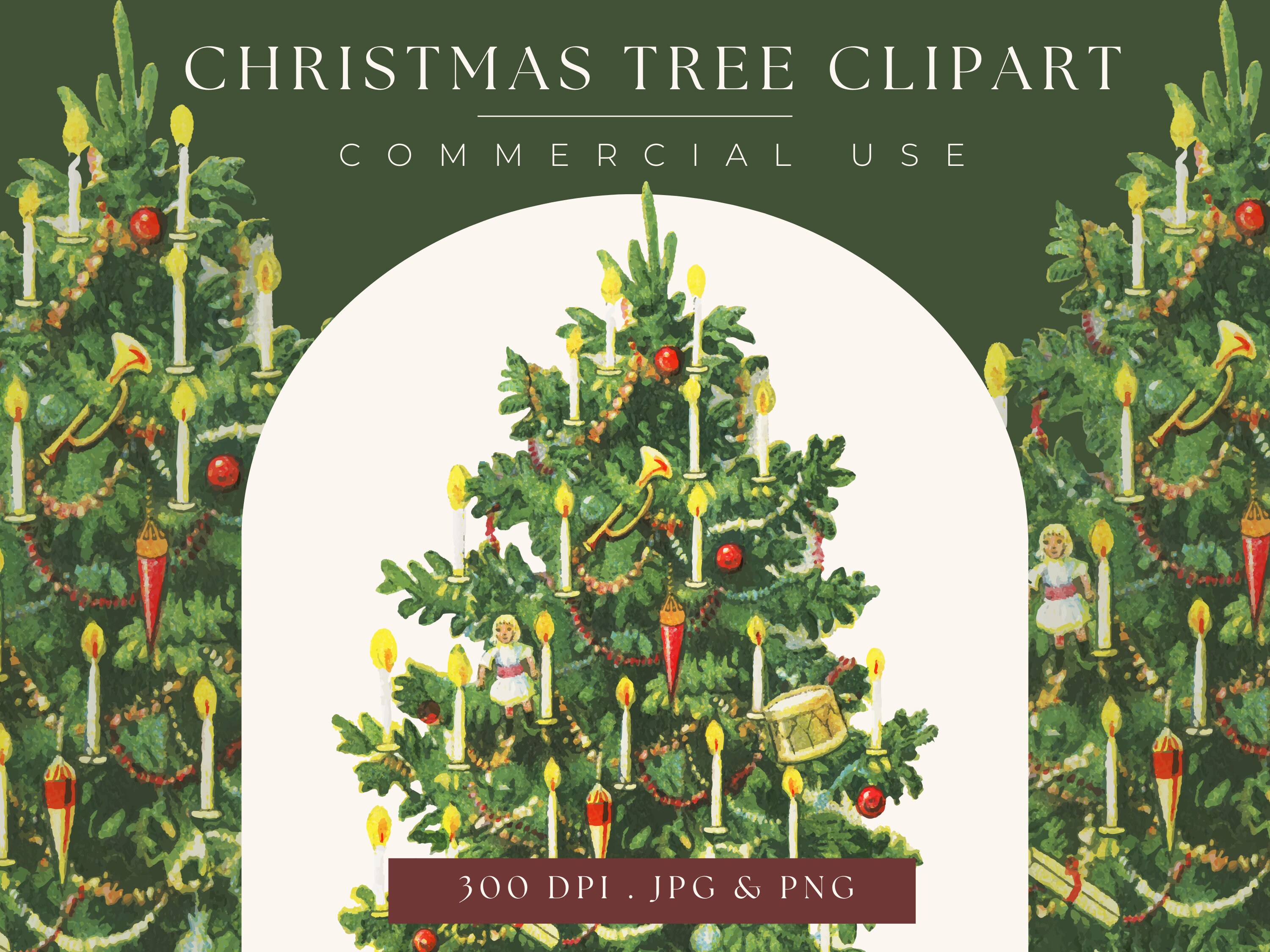 Christmas Tree Clipart Image, Christmas Graphic, Digital Download ...
