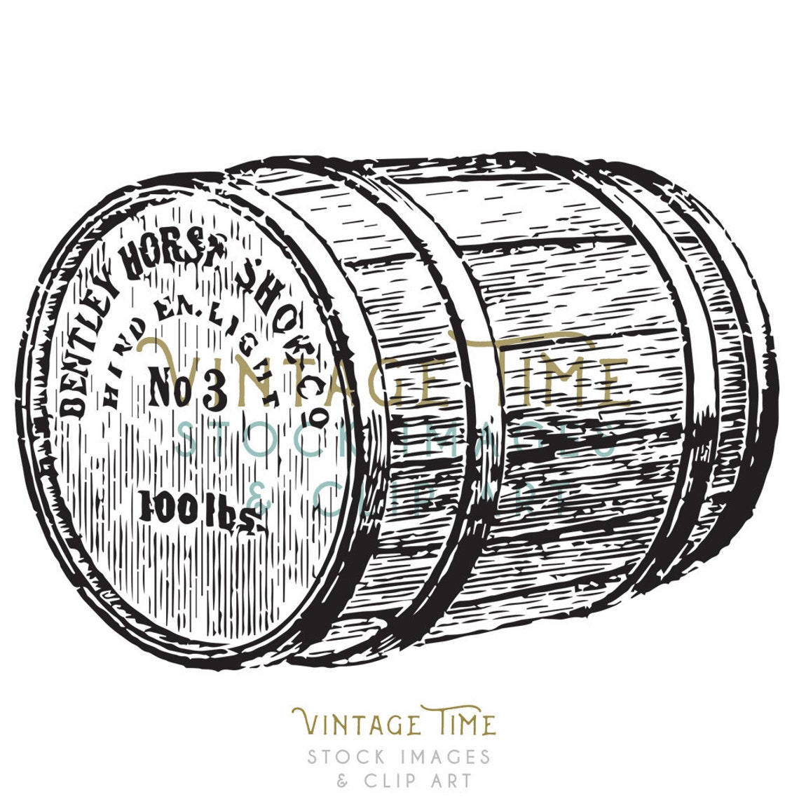 Vintage Barrel Clipart Image, Instant Download, Barrel Print, Barrel ...