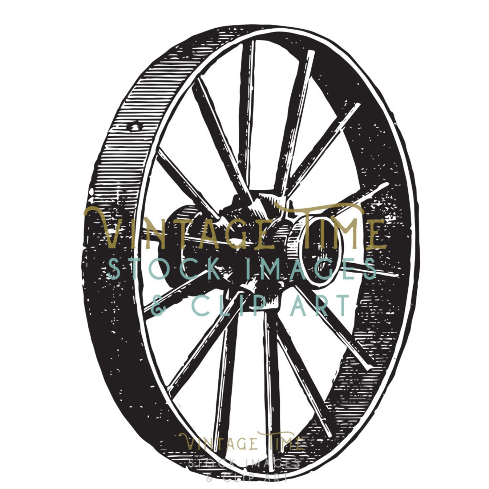 Clipart Wagon Wheel Image, Instant Download, Digital Clip Art, Home ...