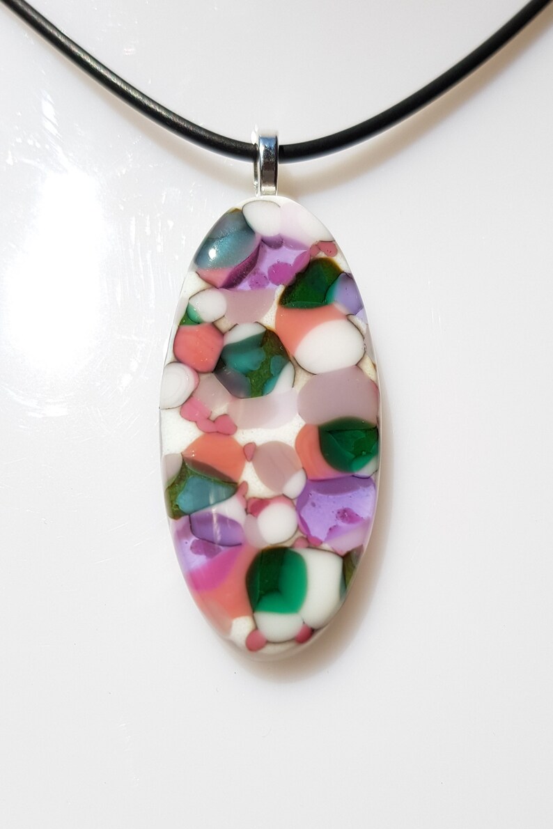 Reactive Fused Glass Pendant BOHO Jewelry One of a Kind - Etsy UK