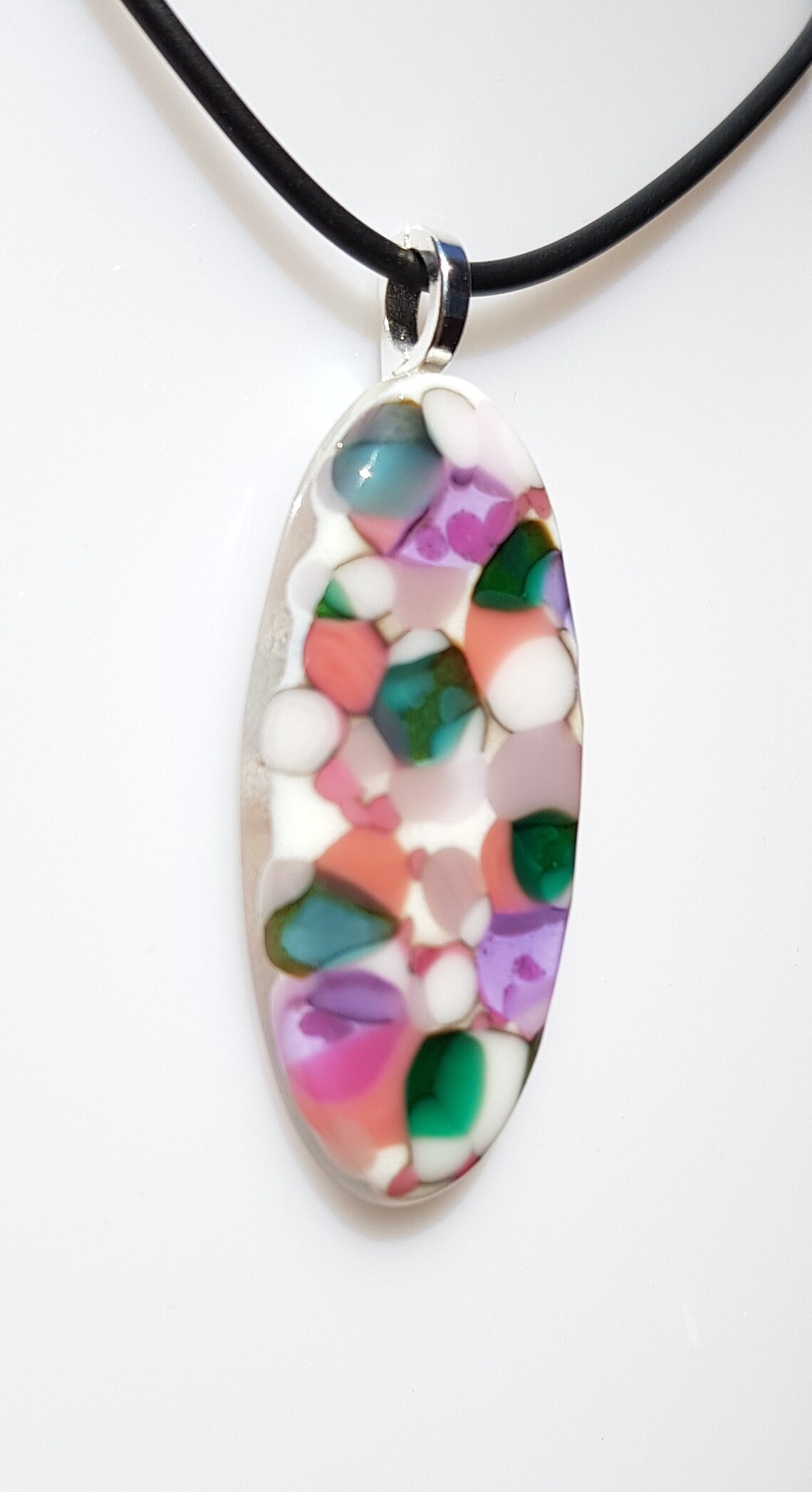Reactive Fused Glass Pendant BOHO Jewelry One of a Kind - Etsy UK
