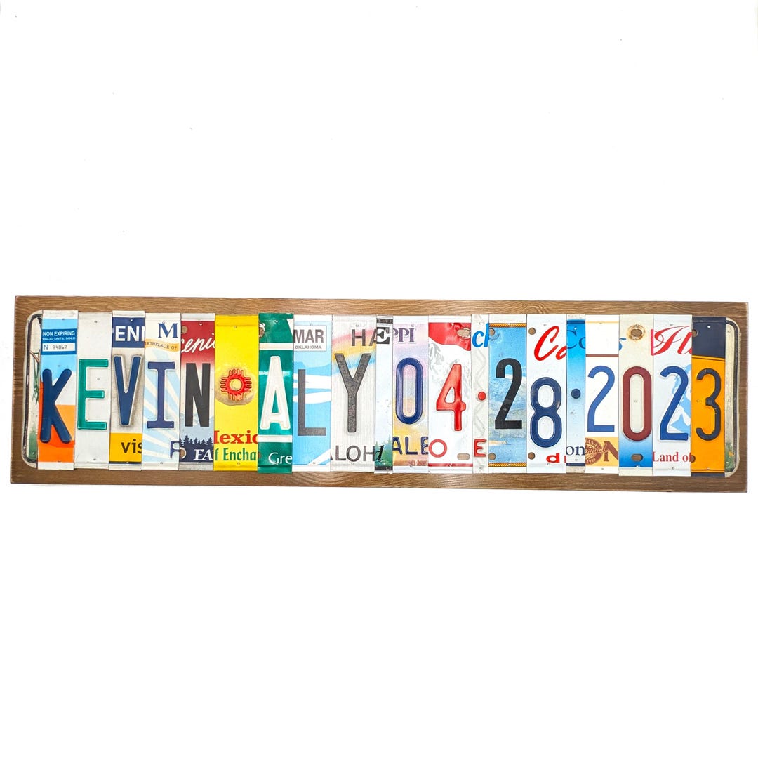 Custom License Plate Letter Signs – Personalized Valentine’s Day Gift ...