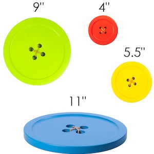 Giant Buttons, Sewing Room Décor, 4 to 11” Wide, Perfect for Craft Room ...
