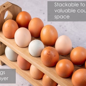 Farmhouse Stackable Wood Egg Holder L Egg Storage L Fresh Egg Storage L ...
