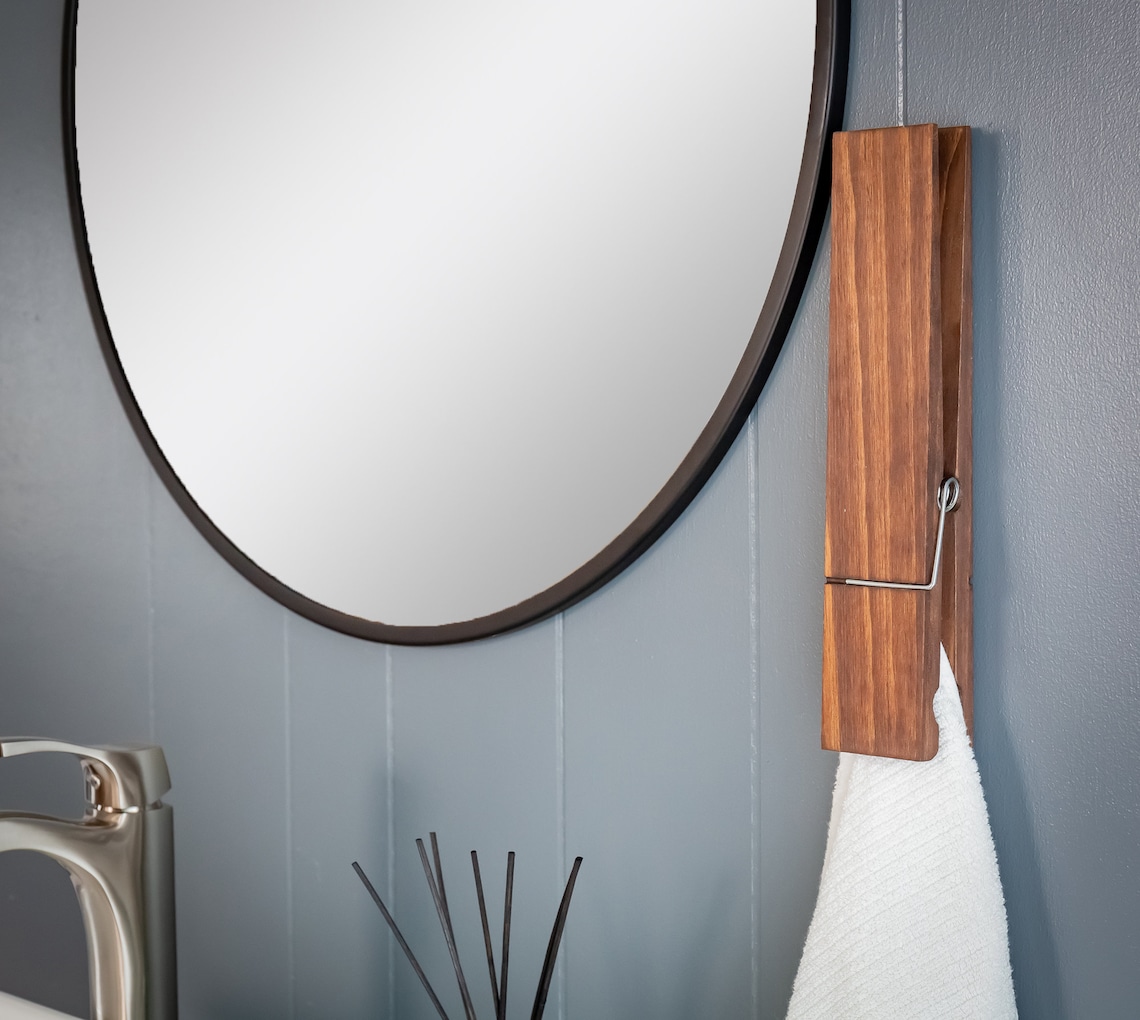 Jumbo Clothespin Bathroom Towel Holder 6 and 9 - Etsy