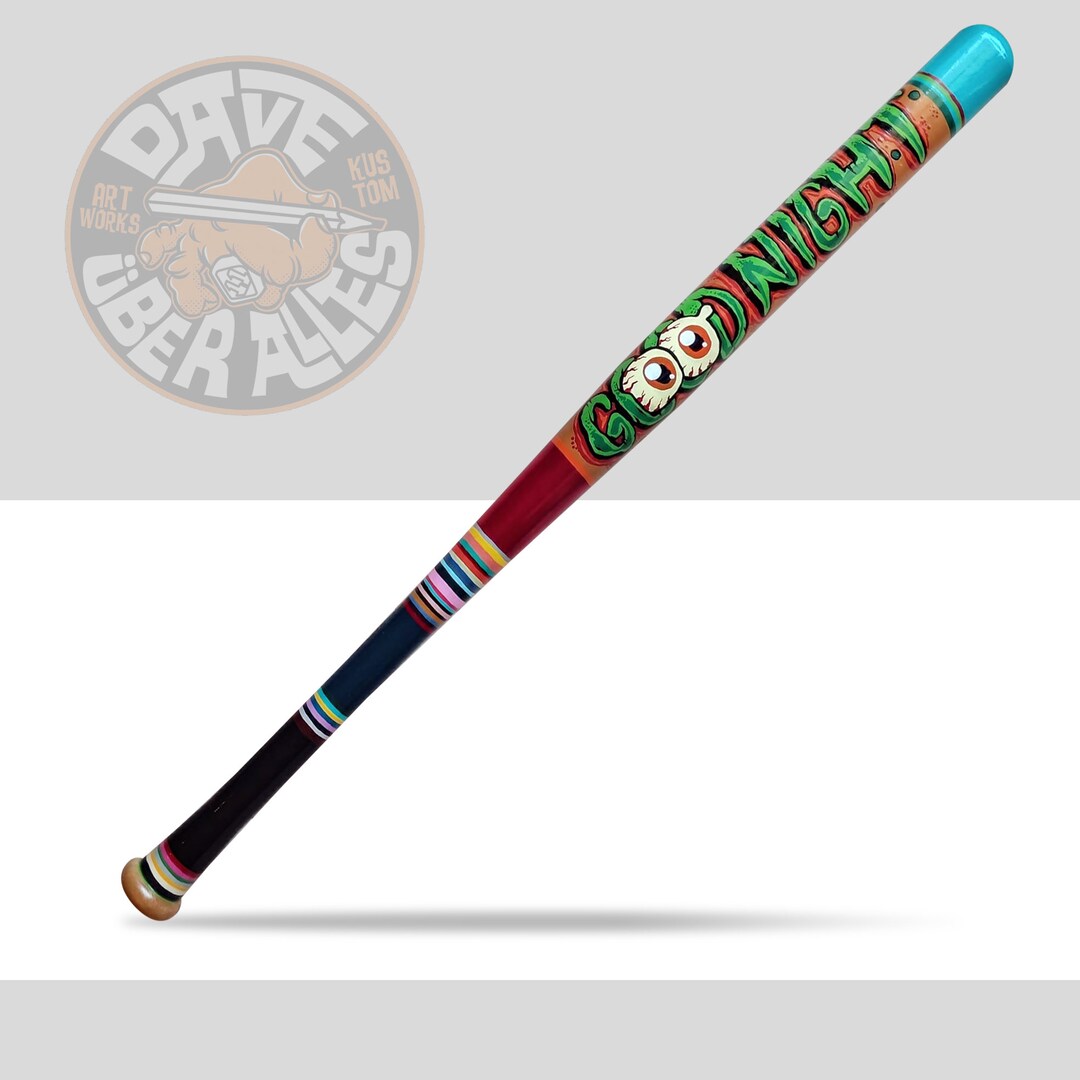 GOOD NIGHT Baseball BATE, Hand Painted With Enamels by Dave Uber Alles ...