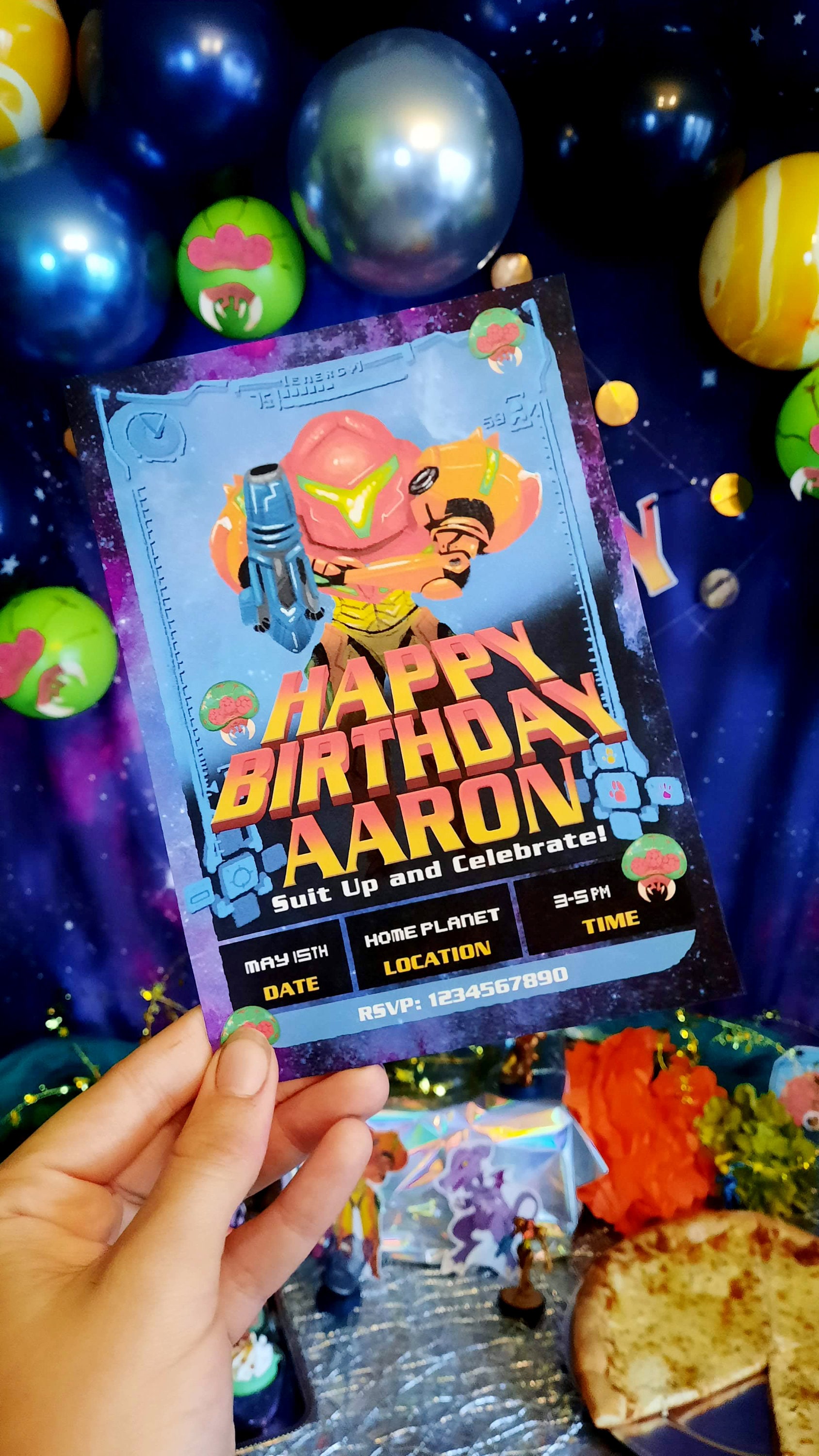 Metroid Invitation Baby Shower Birthday Party Gender Reveal - Etsy