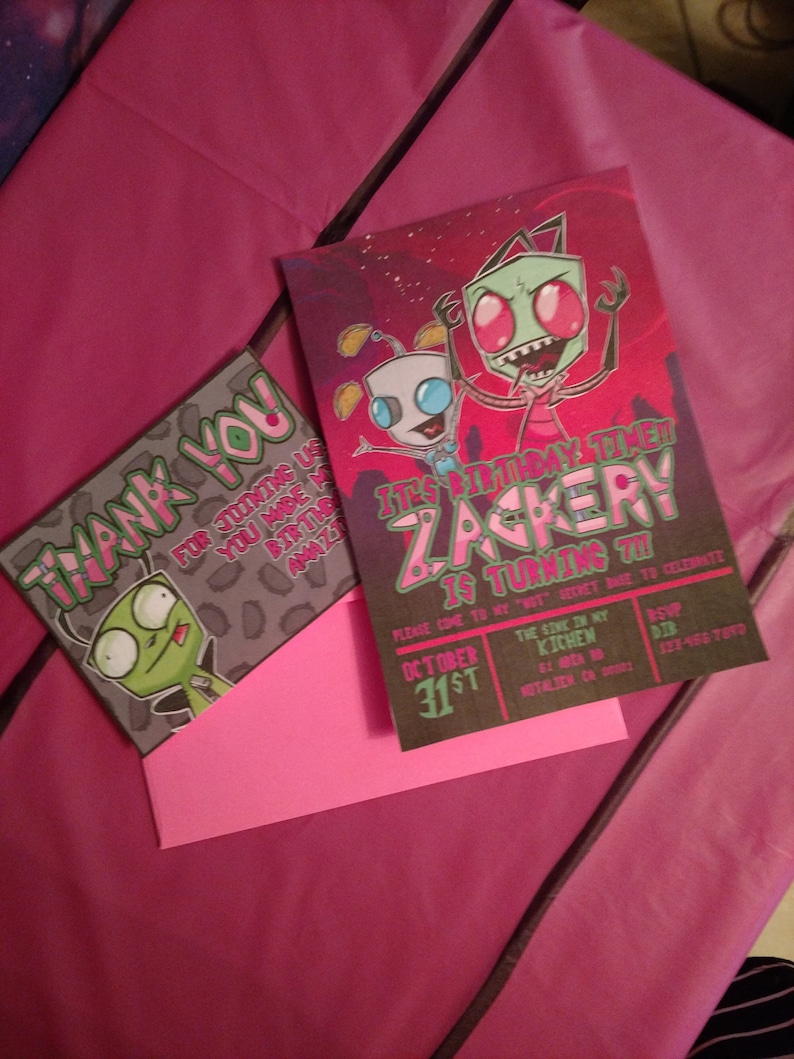 Invader Zim Invitation Baby Shower Birthday Party Gender Reveal - Etsy