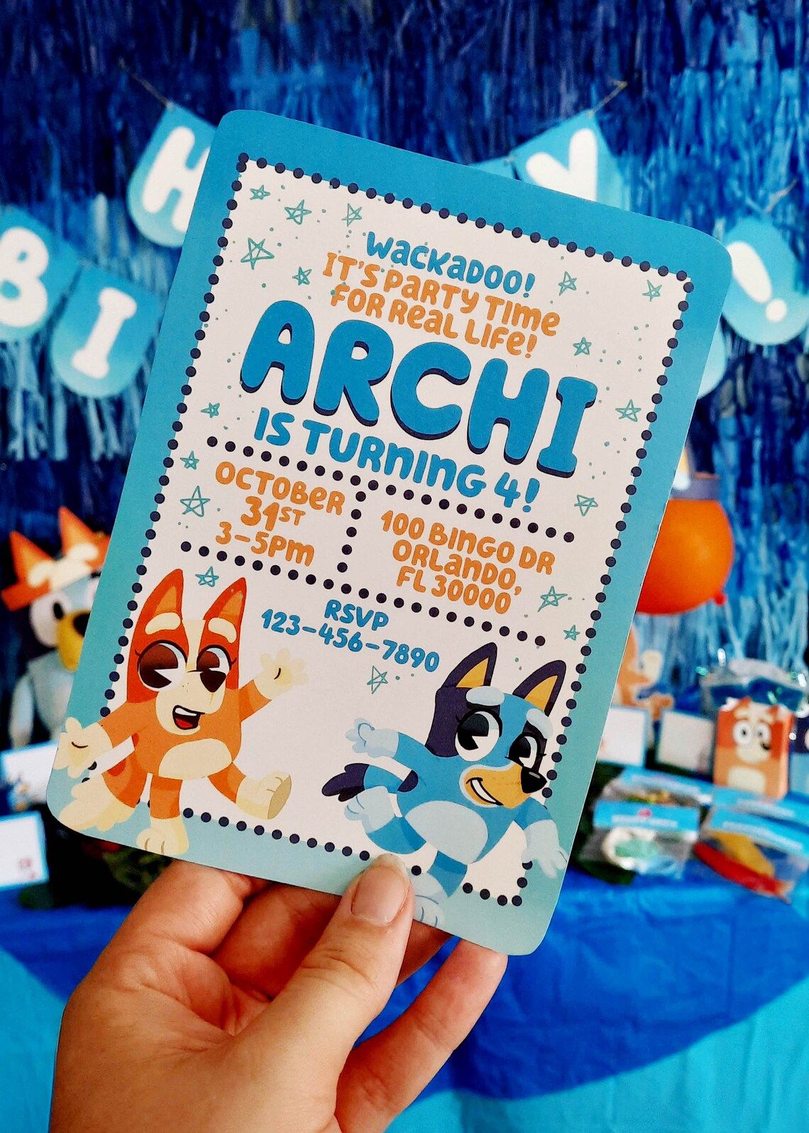 Bluey Inspired Invitation Baby Shower Birthday Party Gender - Etsy