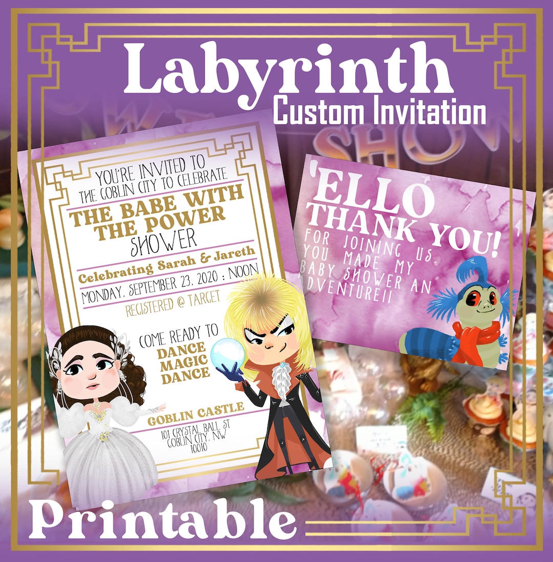 Labyrinth Invitation Baby Shower Birthday Party Gender Reveal - Etsy