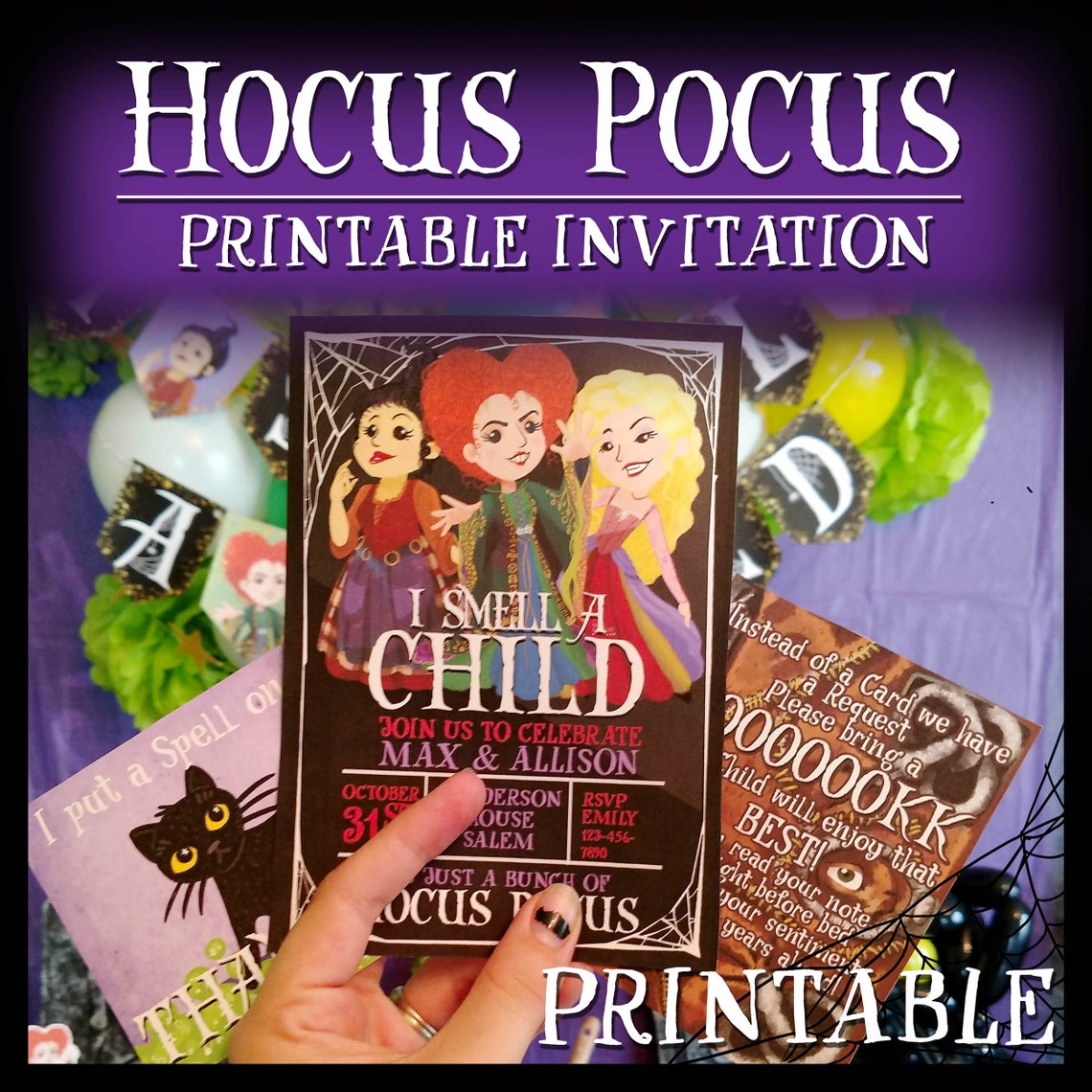 Hocus Pocus Invitation Baby Shower Birthday Party Gender | Etsy