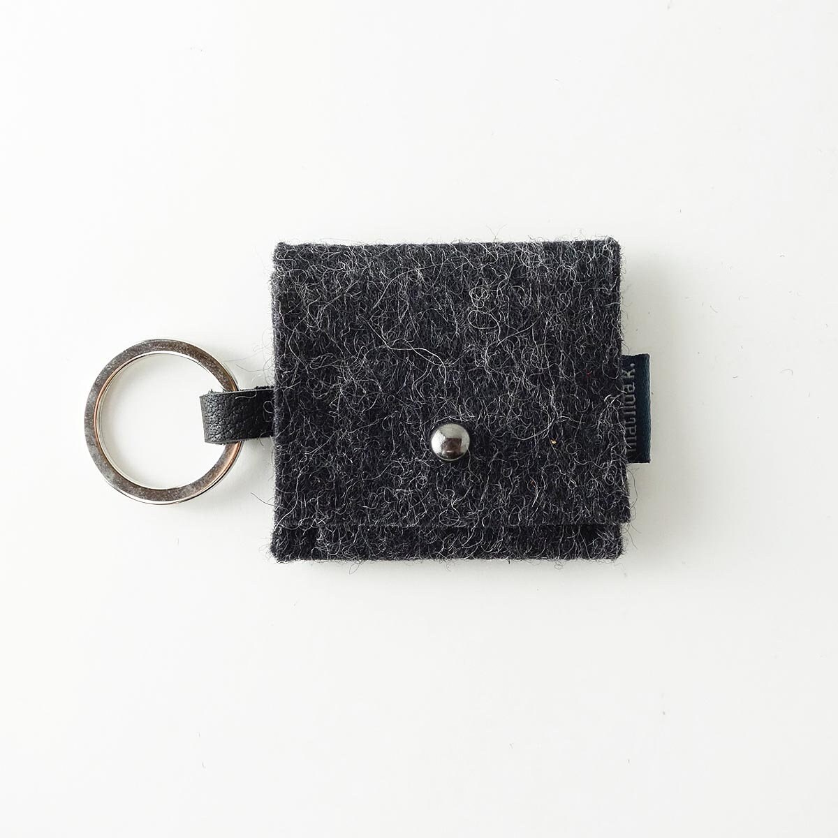 Minimalist Keychain Made of Organic Wool Felt and Organic Leather With ...