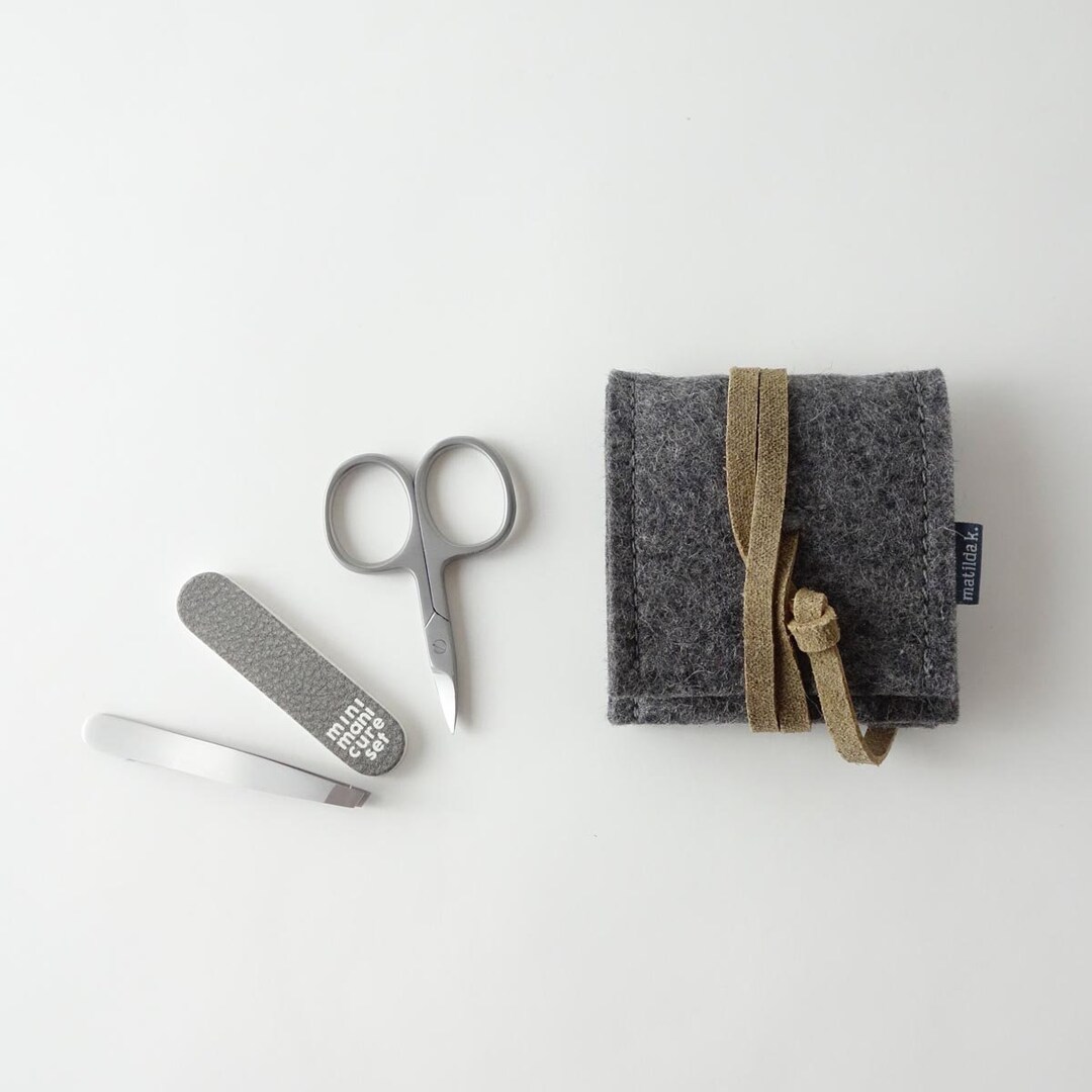 Mini Manicure Set 'ella' With Scissors, Nail File, Tweezers, Wool Felt ...
