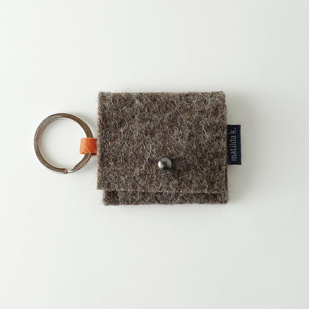 Minimalist Keychain Made of Organic Wool Felt and Organic Leather With ...