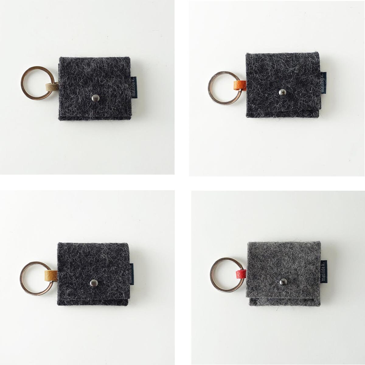Minimalist Keychain Made of Organic Wool Felt and Organic Leather With ...
