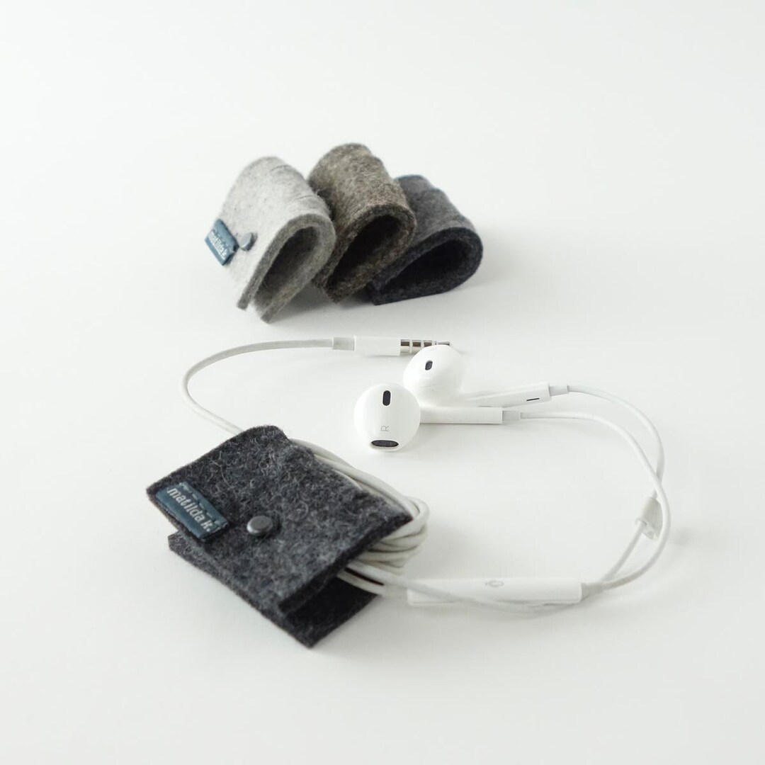 4 Minimalist Felt Cable Ties (light Grey, Dark Grey, Anthracite and ...