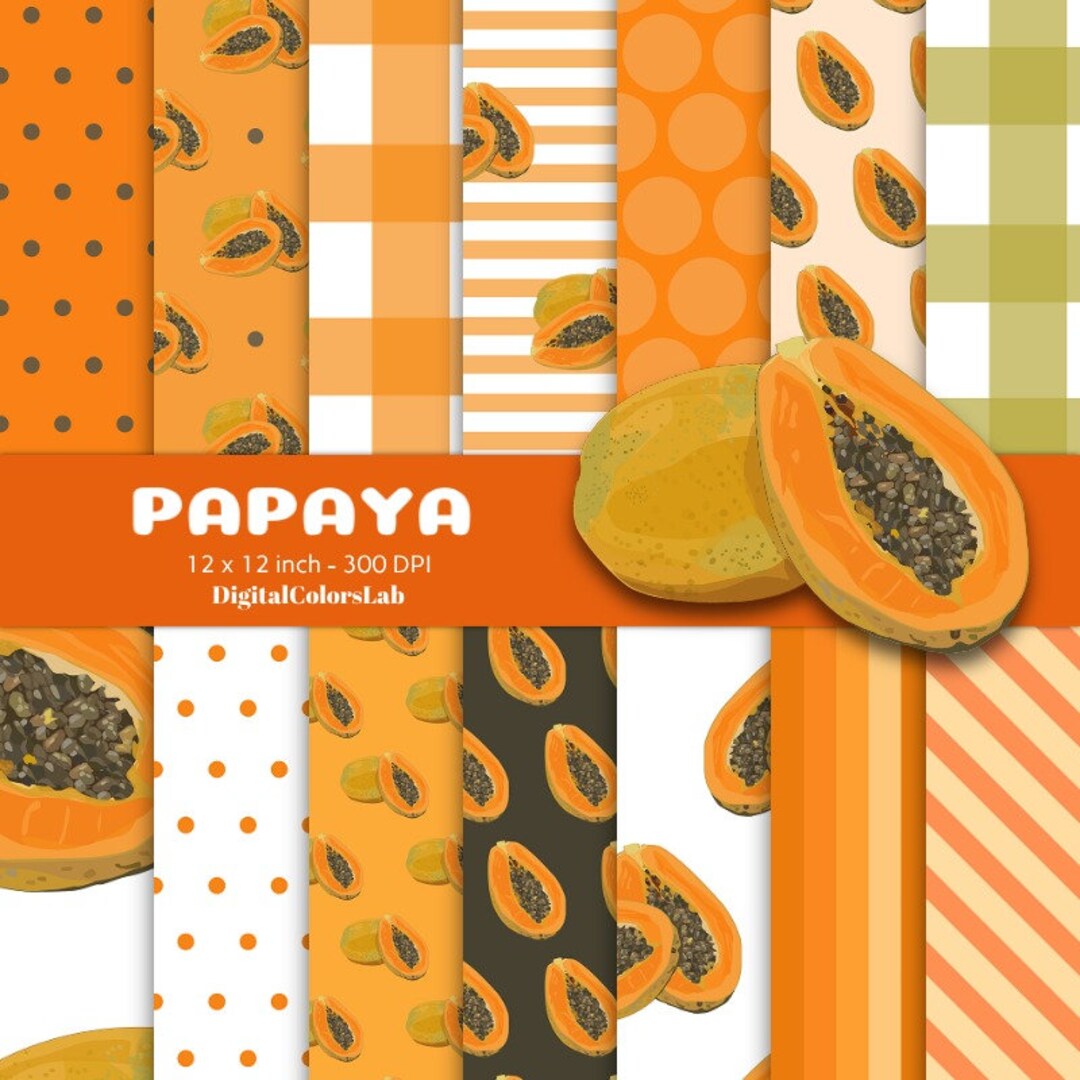 Papaya BACKGROUND, Pettern Decor, Digital Paper, Food Backdrops, Food ...