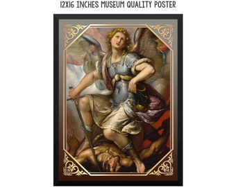 St Michael the Archangel Religious Poster Spiritual | Etsy