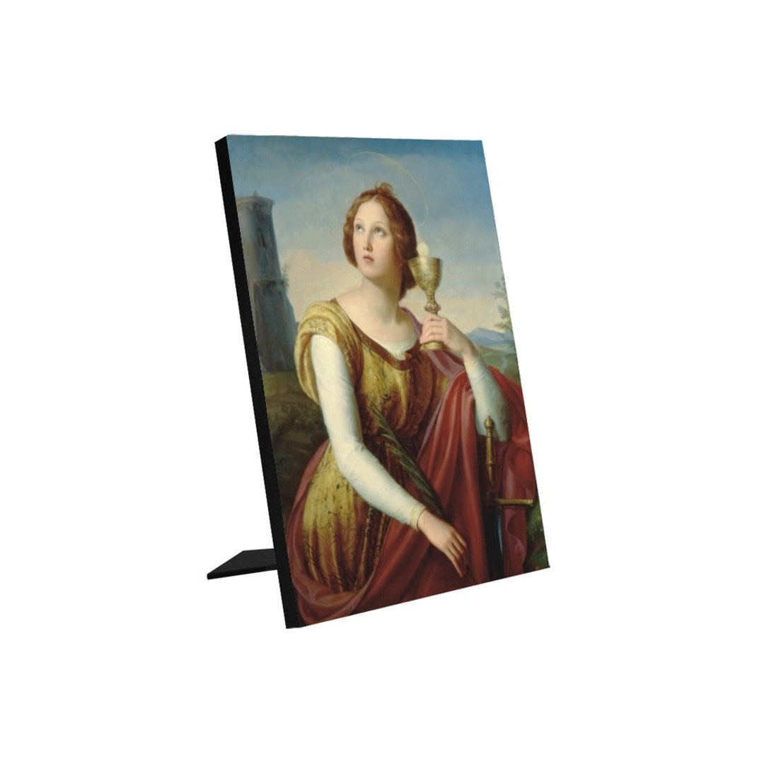 Catholic Icons - St Barbara Icon on Wood - Saint Barbara Photo Panel ...