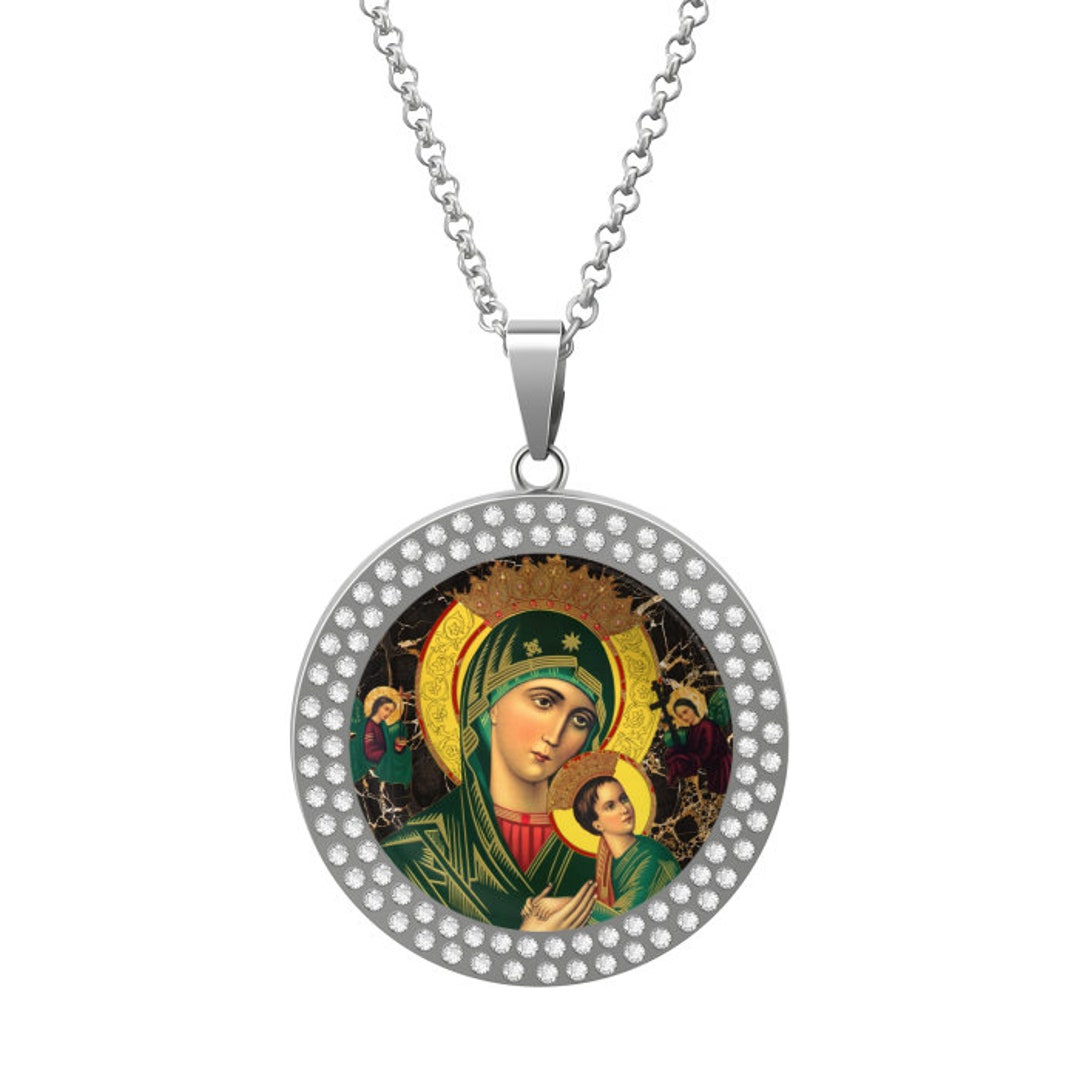 Religious Jewelry Virgin of Perpetual Help Necklace - Etsy