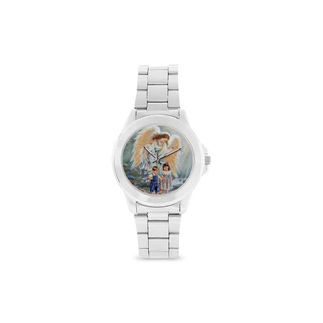 Religious Watch - the Guardian Angel - Wrist Watch - Unisex Stainless ...