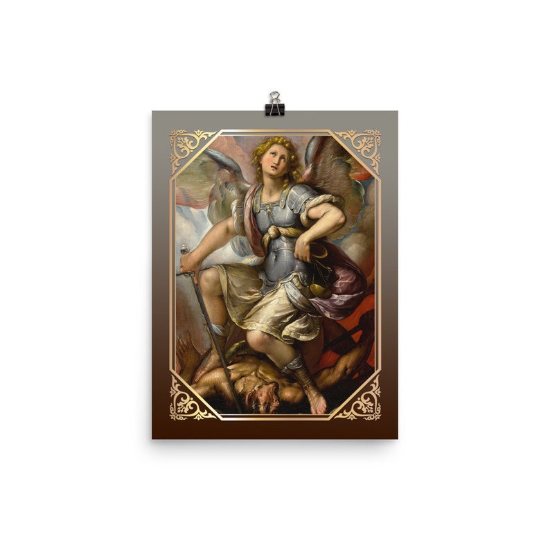 Saint Michael Poster Art Print St Michael Archangel - Etsy
