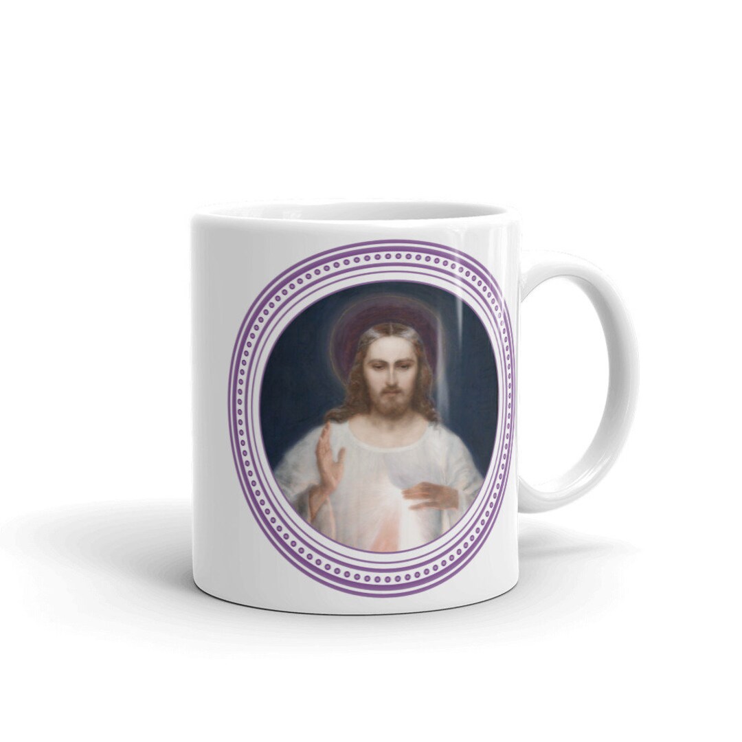 Ceramic Mug Divine Mercy Jesus Catholic Home Decor Catholic Kitchen ...