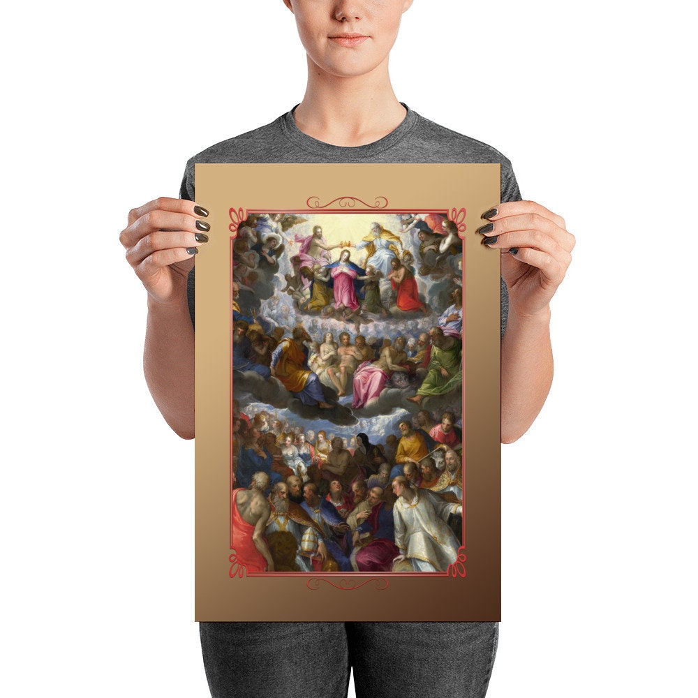 Catholic wall art The Coronation of the Blessed Virgin Mary | Etsy