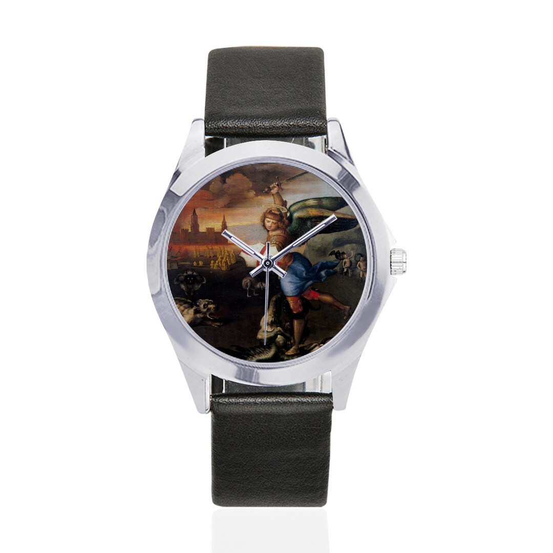St Michael the Archangel - Unisex Leather Watch - Wrist Watch - Saint ...