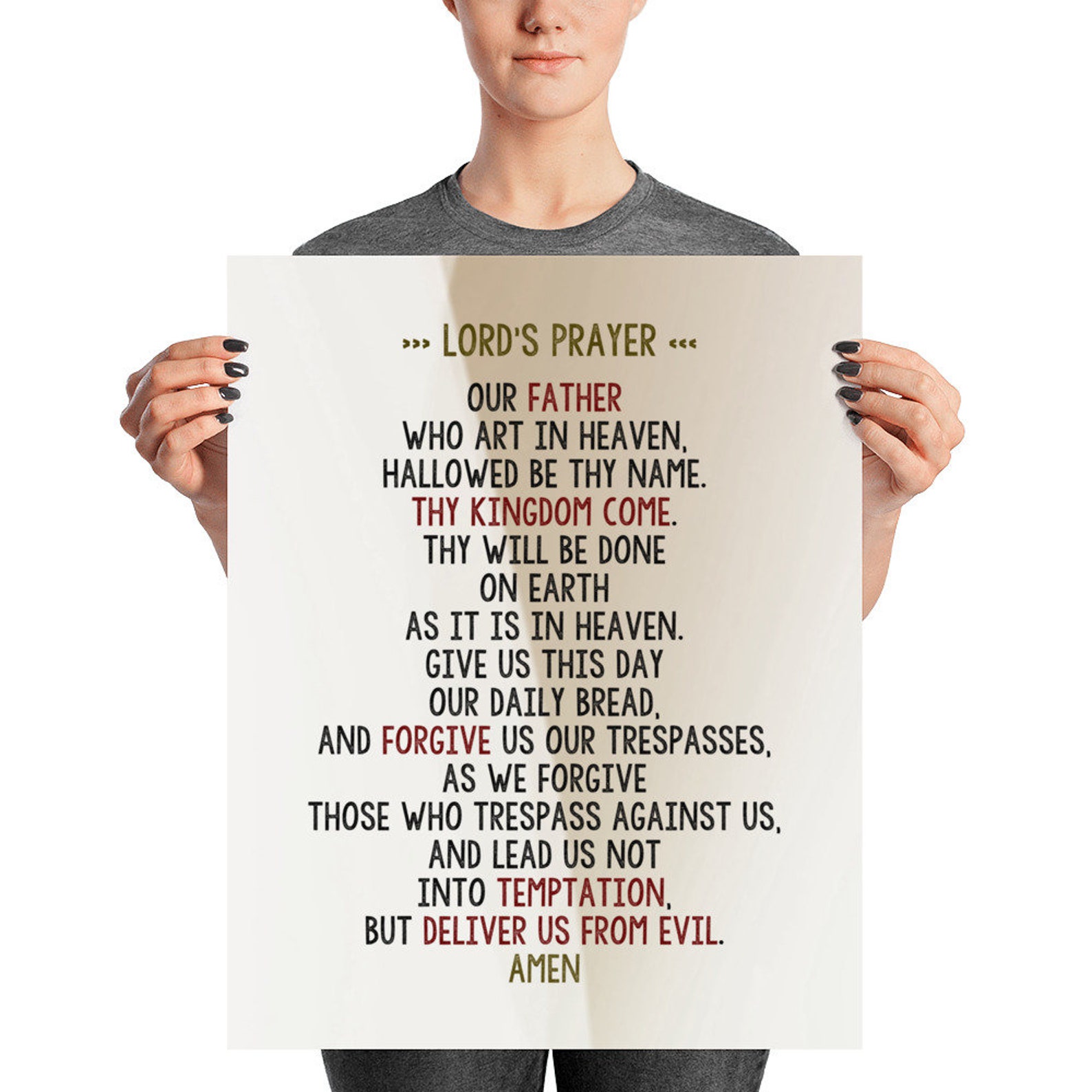 Lord's Prayer - Pater Noster - Art Print - Poster - Catholic Prayer ...