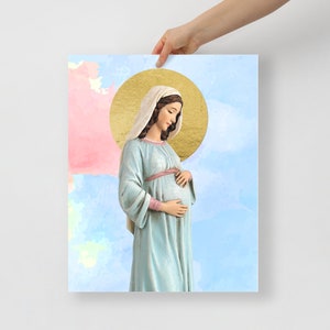 Virgin Mary Pregnant 2 Sizes HQ Religious Poster Catholic Wall Art Art ...