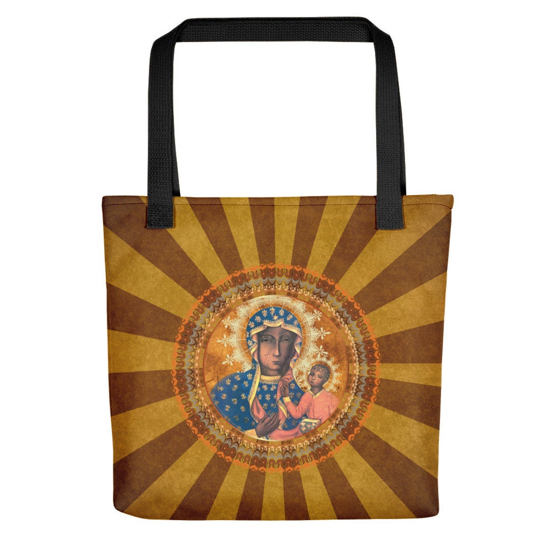 Catholic Gifts Tote Bag Our Lady of Częstochowa Black Madonna Religious ...
