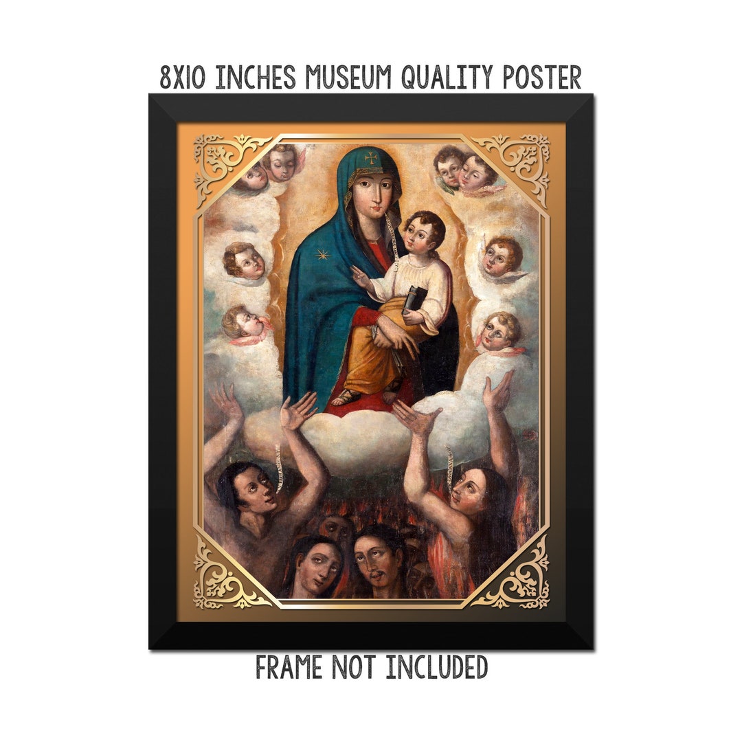 Virgin of Carmel - Catholic Art - Religious Poster - Our Lady of Mount ...