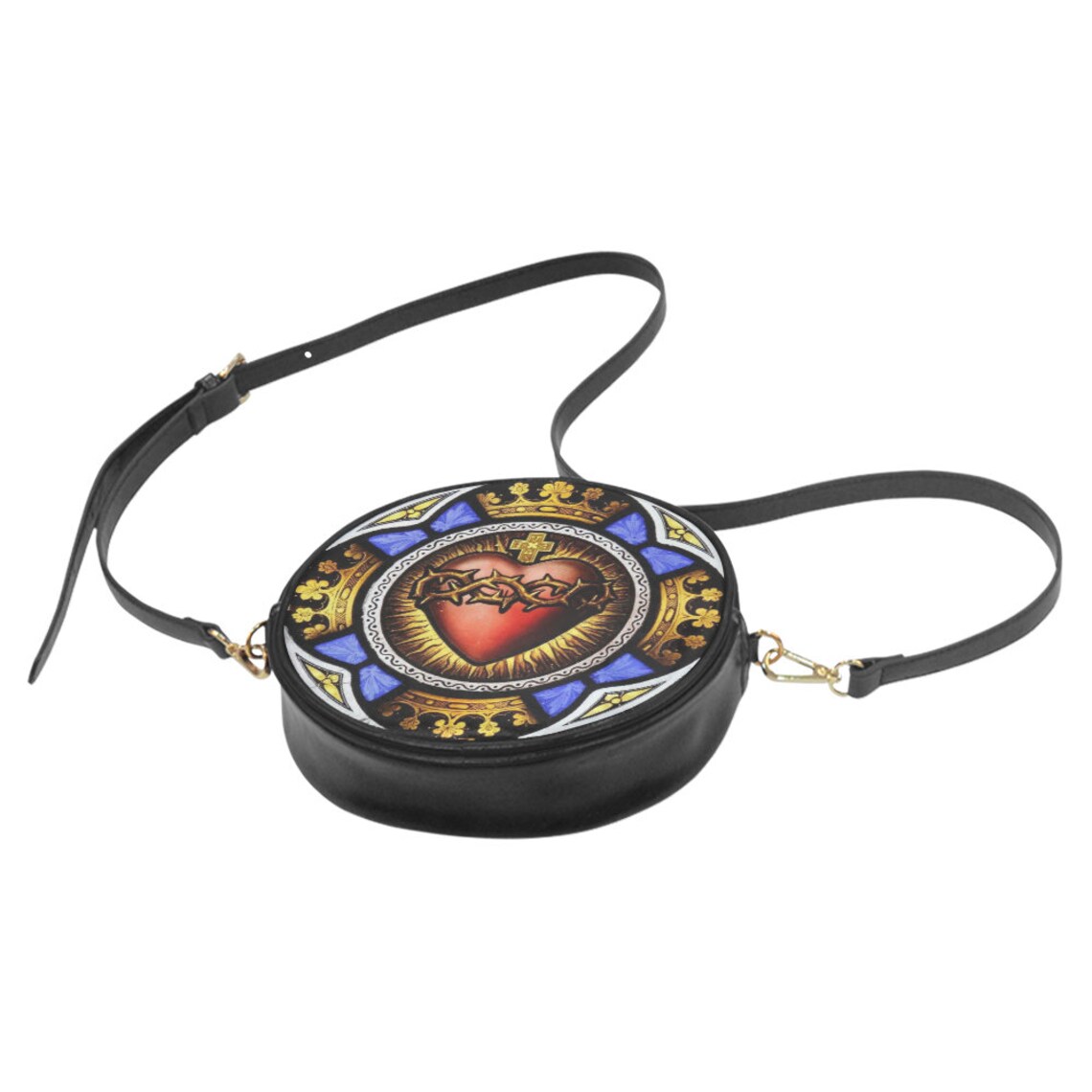 Sacred Heart of Jesus - Round Sling Bag - Catholic Gift - Religious Bag ...