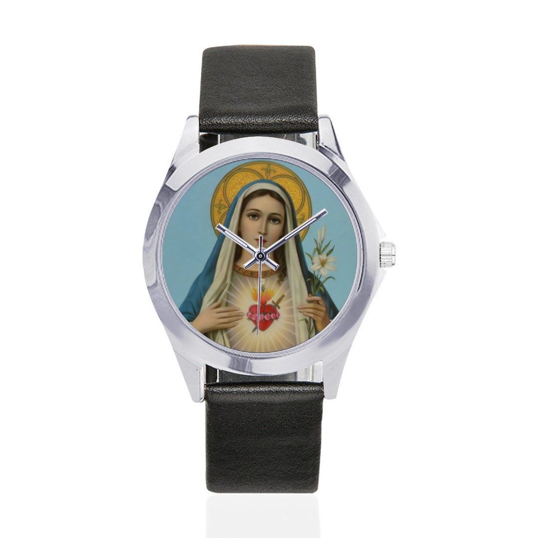 Catholic Gifts - Unisex Leather Watch - the Immaculate Heart of the ...